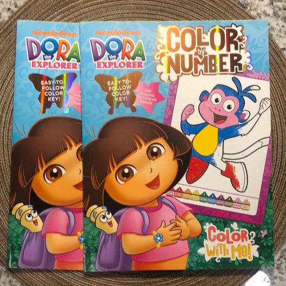 Nickelodeon | Toys | 2 Dora Color By Number Coloring Books | Poshmark